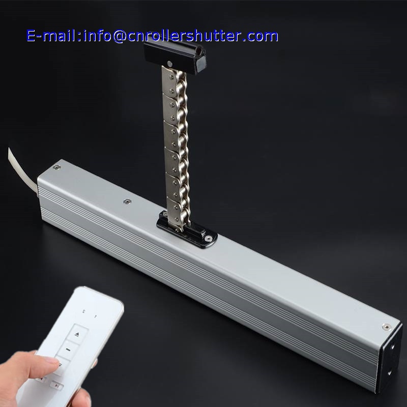 Single chain window opener with built-in receiver