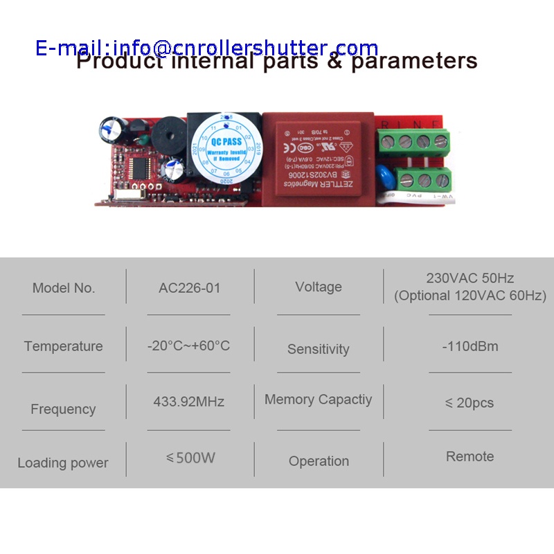 AC226-01 Roller Shutter Mini Water-proof Radio Receiver