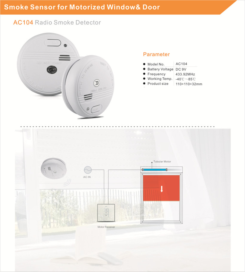Wireless Fire Smoke Alarm Sensor